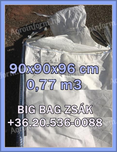 Bigbag zsák becső-kicső, használt 90x90x96 cm 580 Ft./db, előrendelést ...