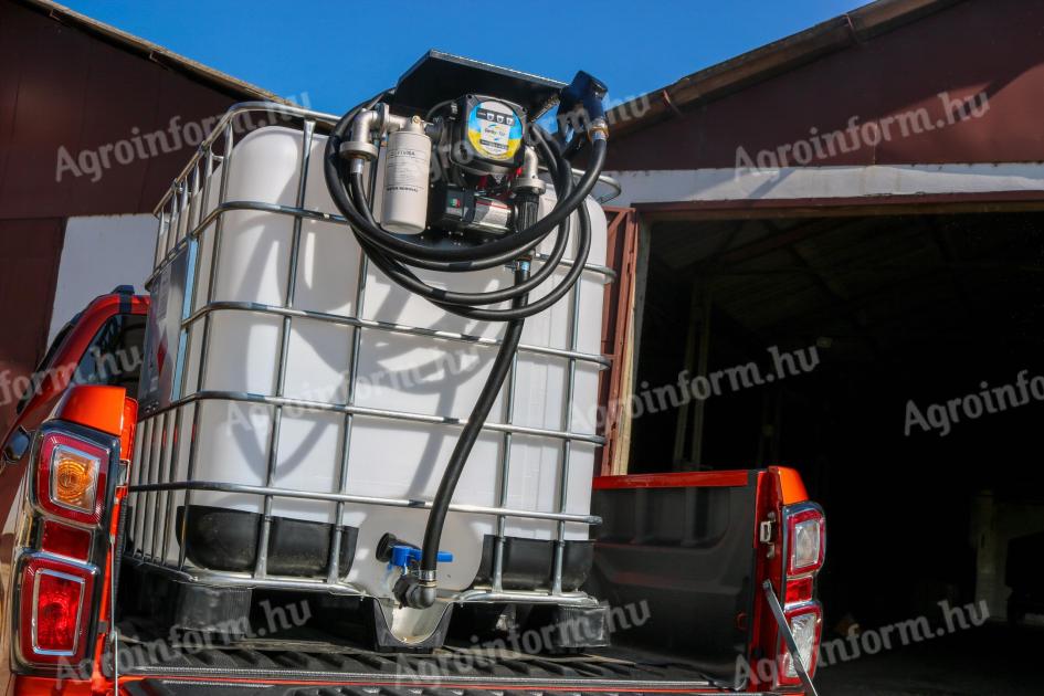 ADR új IBC 1000 liter + DT-Standard 12V 40 liter/perc gázolaj ...