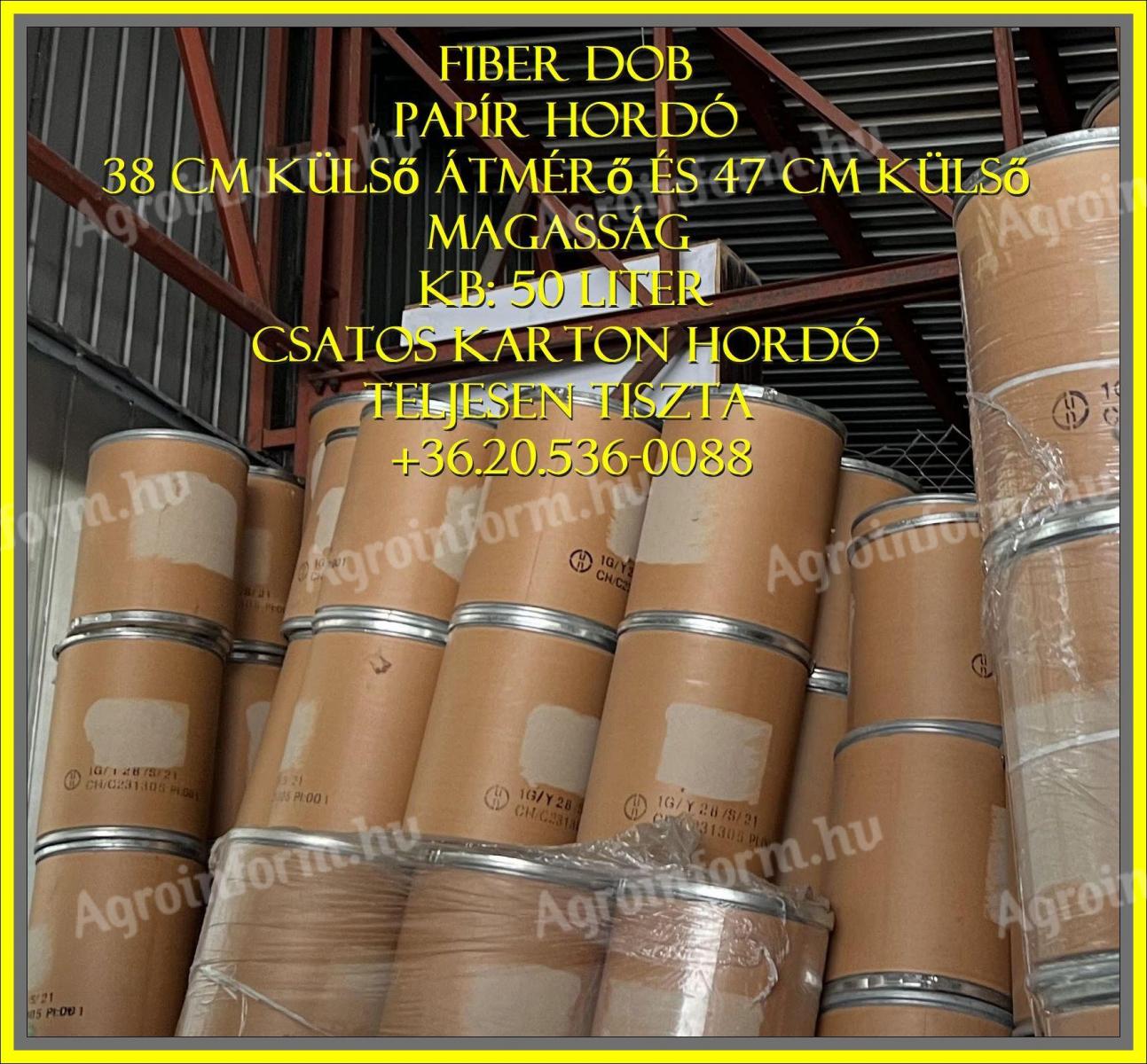 Karton papír hordó 20 536 - 0088 henger doboz Papírhordó - Fiber dob ...