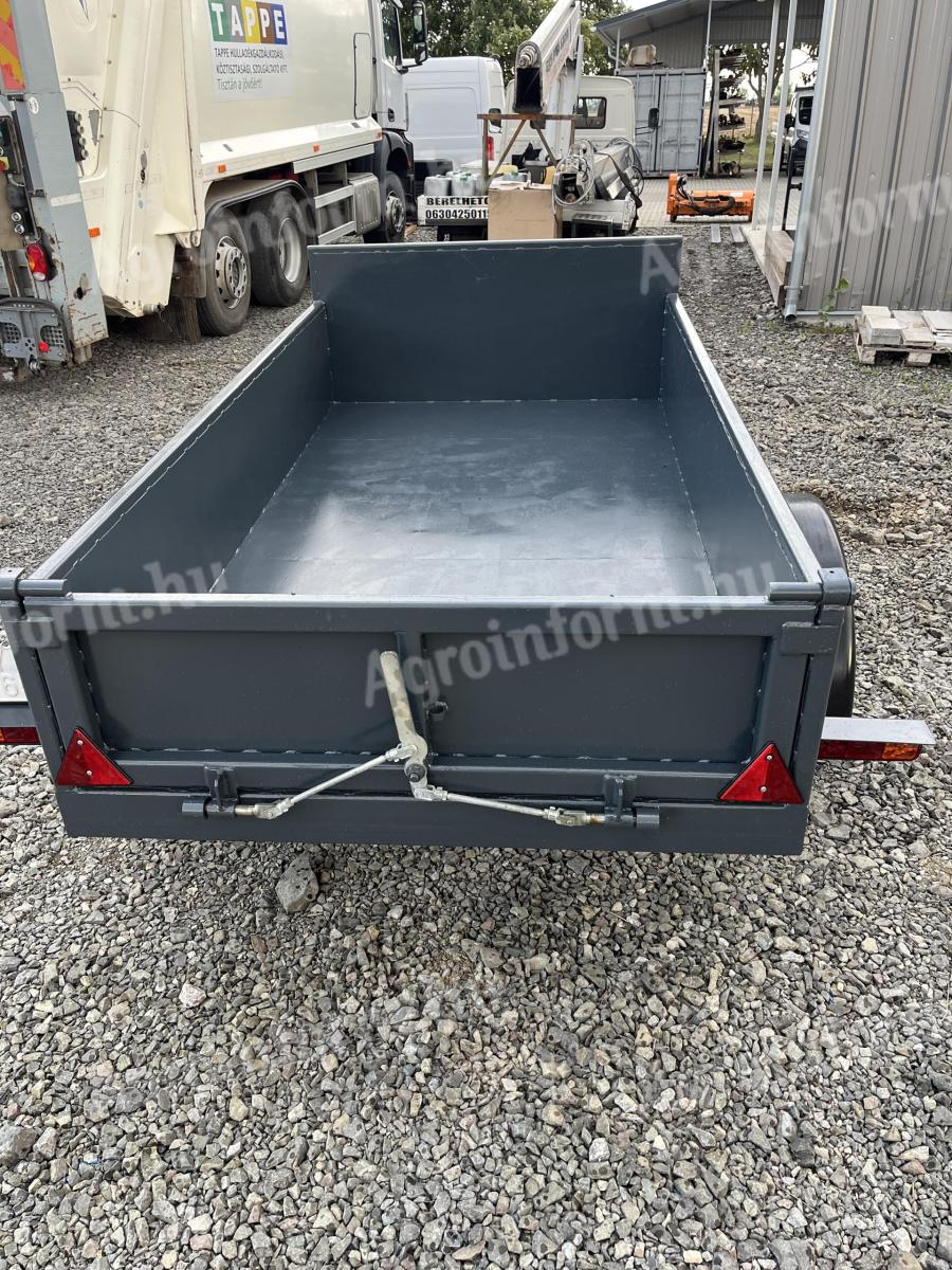 Egytengelyes, hidraulikusan billenthető ráfutófékes pótkocsi felújítva ...