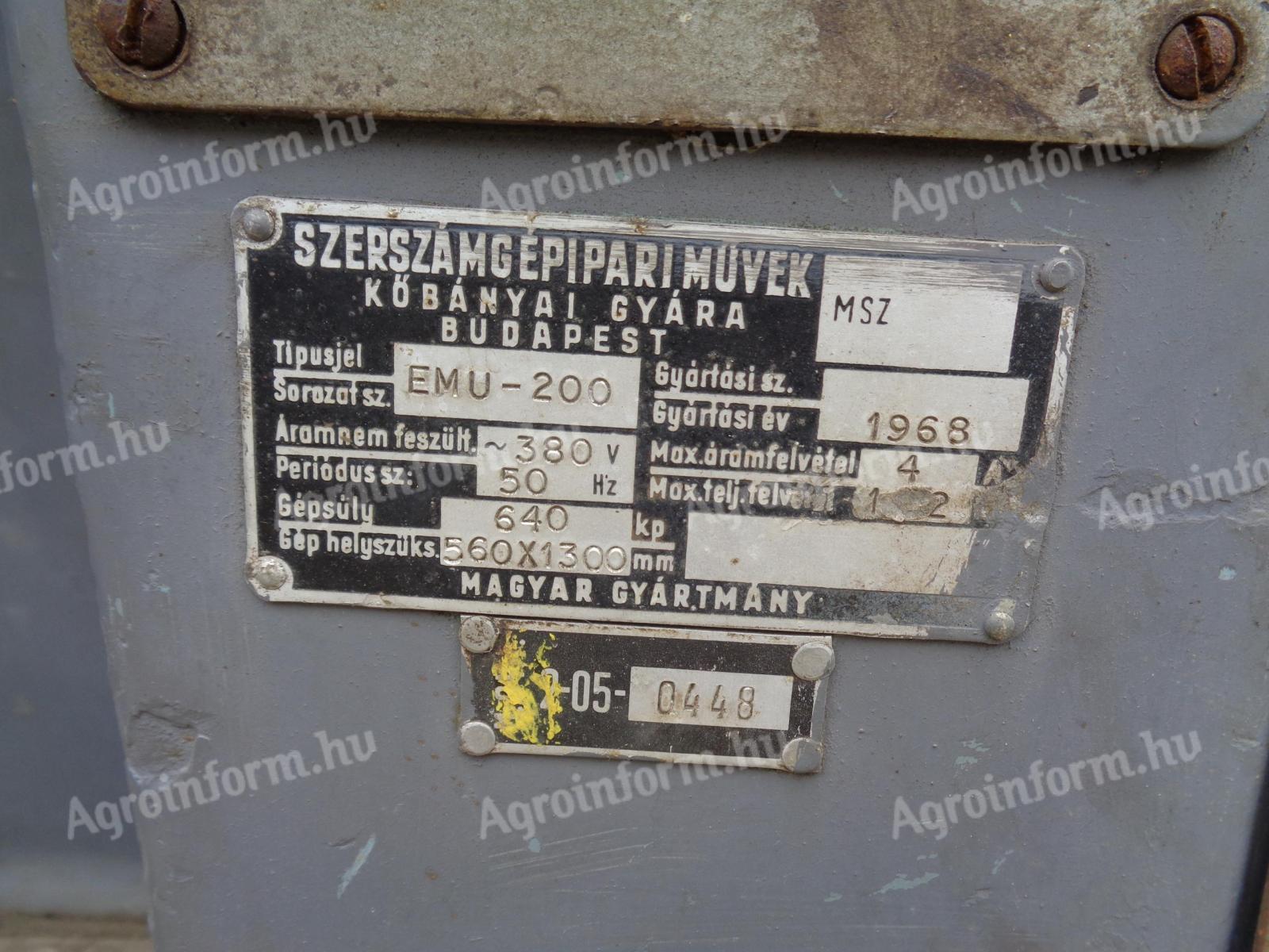 EMU-200-as esztergagép, esztergapad, fémipari forgácsológép eladó ...