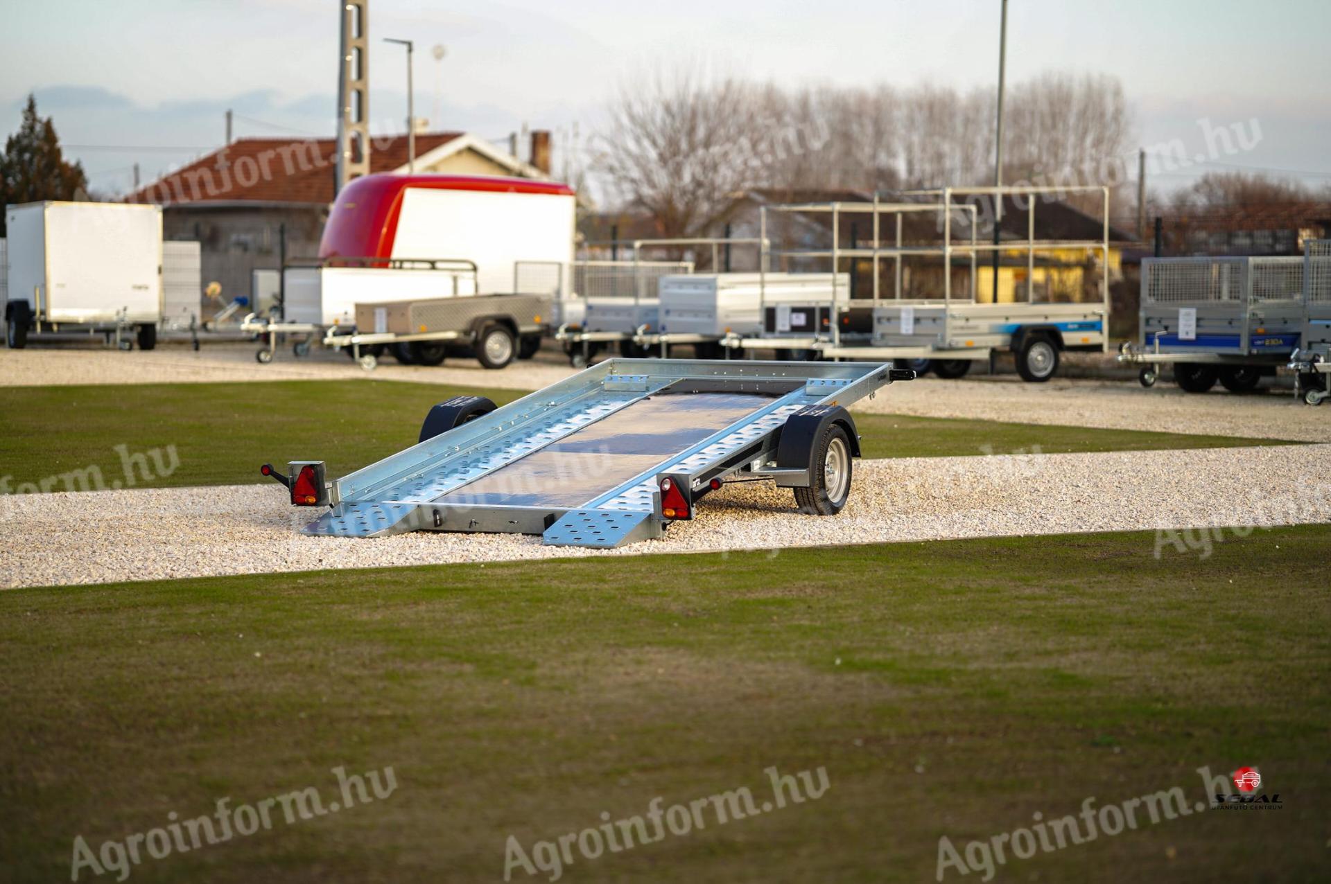 Új autószállító utánfutó (350x180cm - 1800kg) most 1.299.000 Ft helyett ...