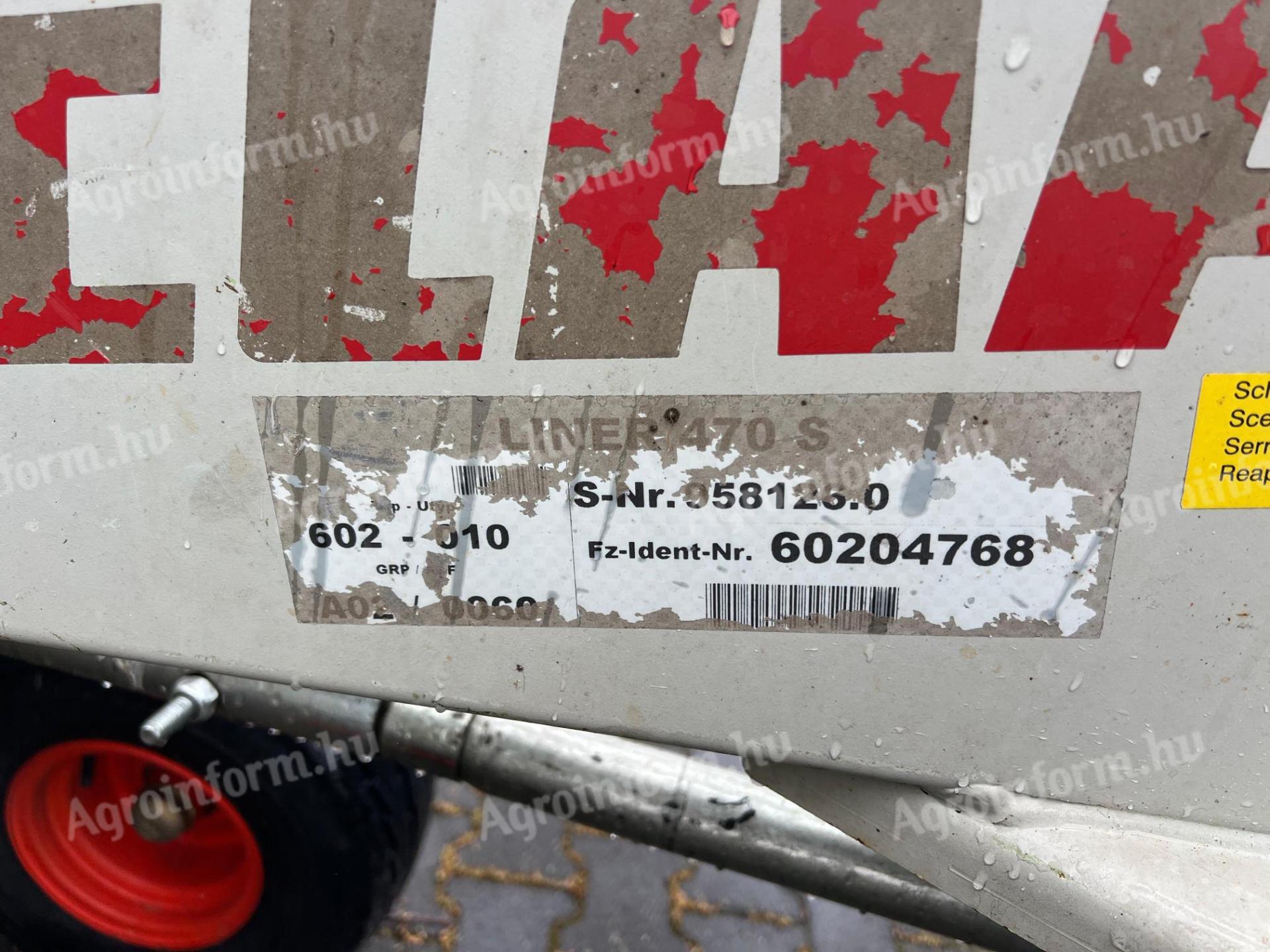 CLAAS LINER 470 S, RENDKÉPZŐ, RENDSODRÓ - Pest vármegye 2192 Hévízgyörk ...